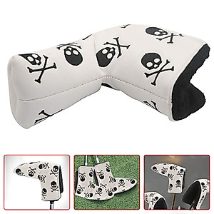HIFROM Skull Bones Golf Putter Head Cover Headcover Compatible with Odyssey Blade (for Blade Putter)