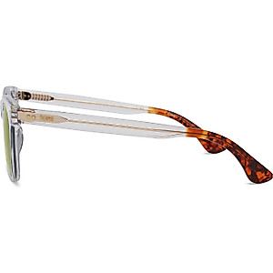 TOMS Fitzpatrick Wayfarer Sunglasses, Vintage Crystal/Bottle Green, 52-19-151