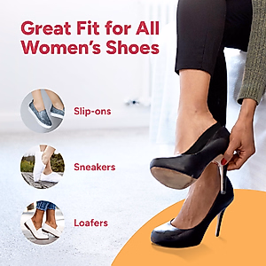 Eedor Women's No Show Socks, Comfy and Breathable Non-Slip, Low Cut Invisible Liner Socks for Casual and Formal Wear, Durable, Soft, Stretchable Fabric - 3 Pairs, Large, Size 8-10 - Black