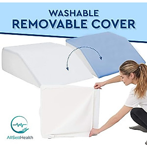 Leg Elevation Wedge Pillow for Sleeping, After Surgery | Memory Foam | Relieves Foot and Ankle Injury, Legs, Hip, and Knee Pain, Improves Blood Circulation, 8 Inch