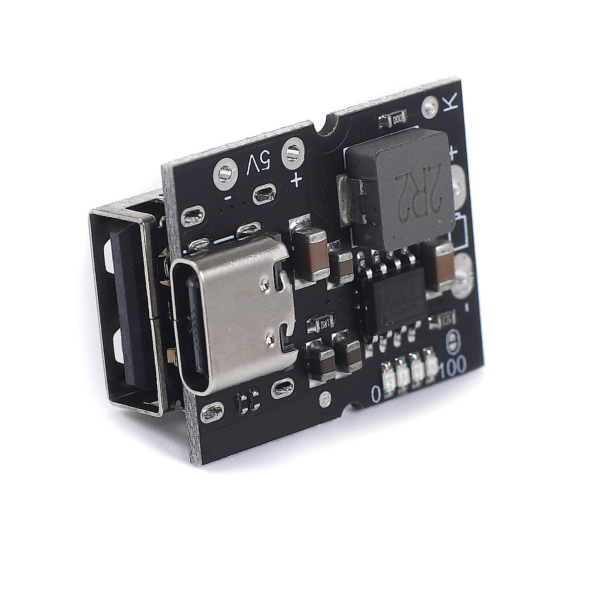 Teyleten Robot Type-C USB 5V 2A Boost Converter Step-Up Power Module Lithium Battery Charging Protection Board LED Display USB for DIY Charger (10PCS)