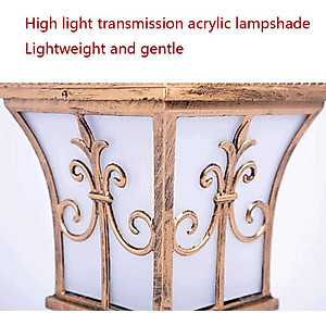 Outdoor Lamp Post Light Fixture Exterior Pole Lantern Solar Waterproof Column Headlights, Home Garden Community Lawn Lights, Die-cast Aluminum Anti-rust Lighting Lights,acrylic Lamp Shade Landscape Li