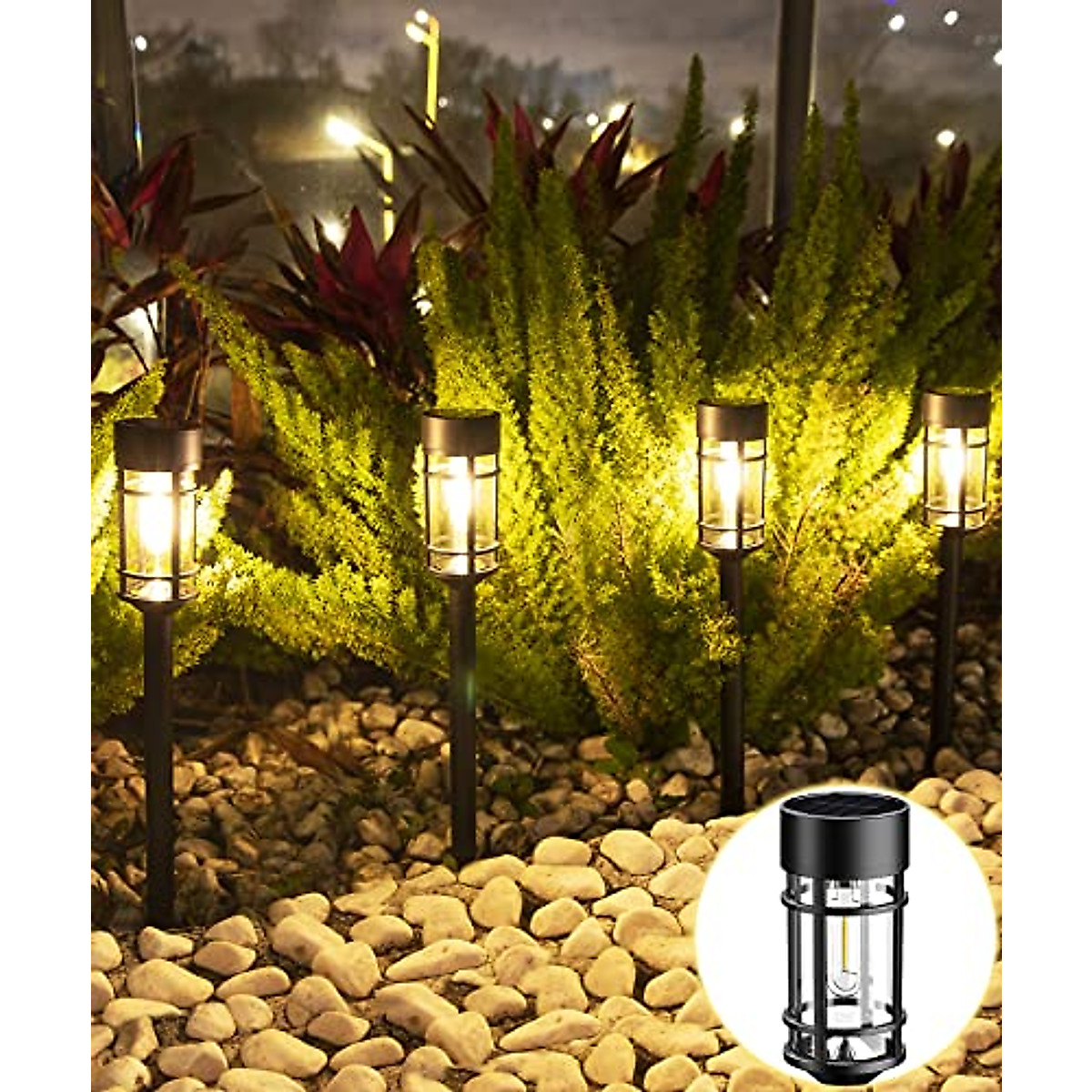 ILANCK Solar Pathway Lights 8 Pack, Bright Solar Lights Outdoor Waterproof IP65, LED Solar Garden Lights Metal Landscape Lighting for Yard, Lawn, Driveway…