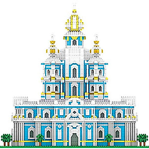 SEMKY Micro Mini Blocks Smolny Cathedral Famous Landmark Model Set,(3750Pieces) -Building and Architecture Toys Gifts for Kid and Adult