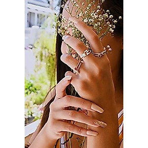 FUTIMELY Womens Initial Letter Ring Silver,Crystal Alphabet Knuckle Rings with Initials Adjustable Stackable Initial Rings for Teen Girls (K)