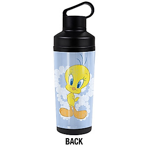 Looney Tunes OFFICIAL Retro Tweety 18 oz Insulated Water Bottle, Leak Resistant, Vacuum Insulated Stainless Steel with 2-in-1 Loop Cap