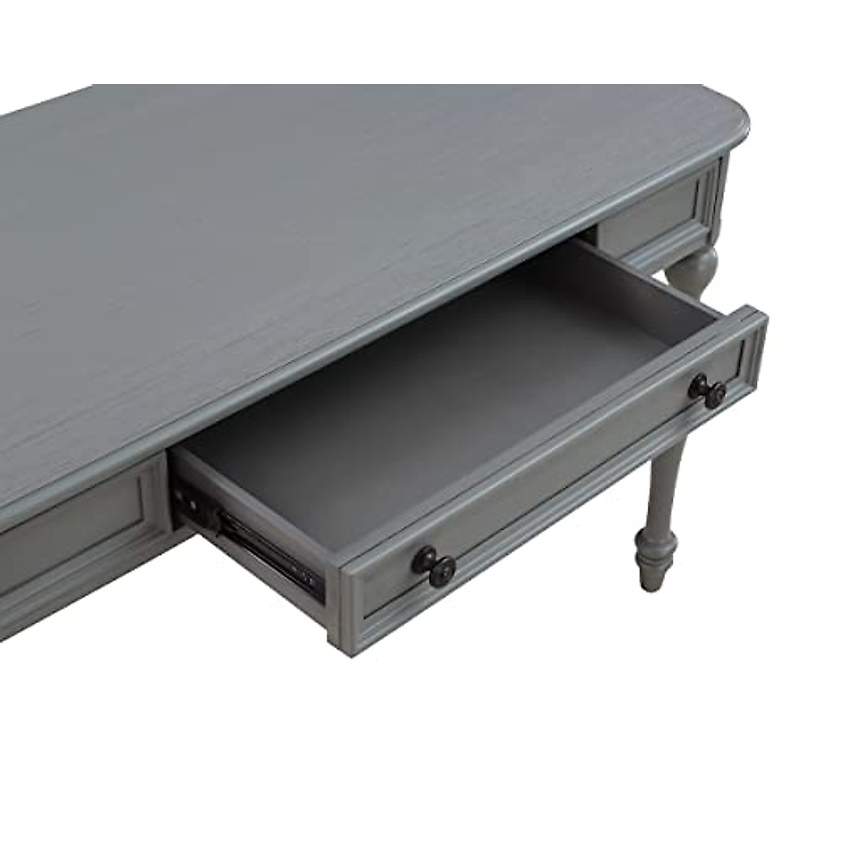 OSP Home Furnishings Country Meadows 48 Inch Writing Desk with Drawer, Plantation Grey