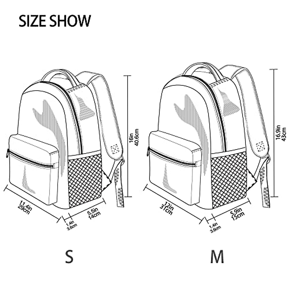 School Backpack Lovely Colorful Mushrooms, Large Capacity Suitable for Teens Boys and Girls, Size 16.9 x 12 x 7.3 inch