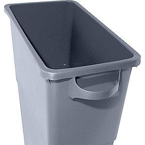 Genuine Joe GJO60465 Plastic Space Saving Waste Container, 23 gallon Capacity, 23" Width x 30" Height x 11" Depth, Gray