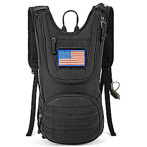 SHARKMOUTH Tactical Hydration Backpack, with 2L Water Bladder, Military Pack Fit for Hiking Cycling Running Camping