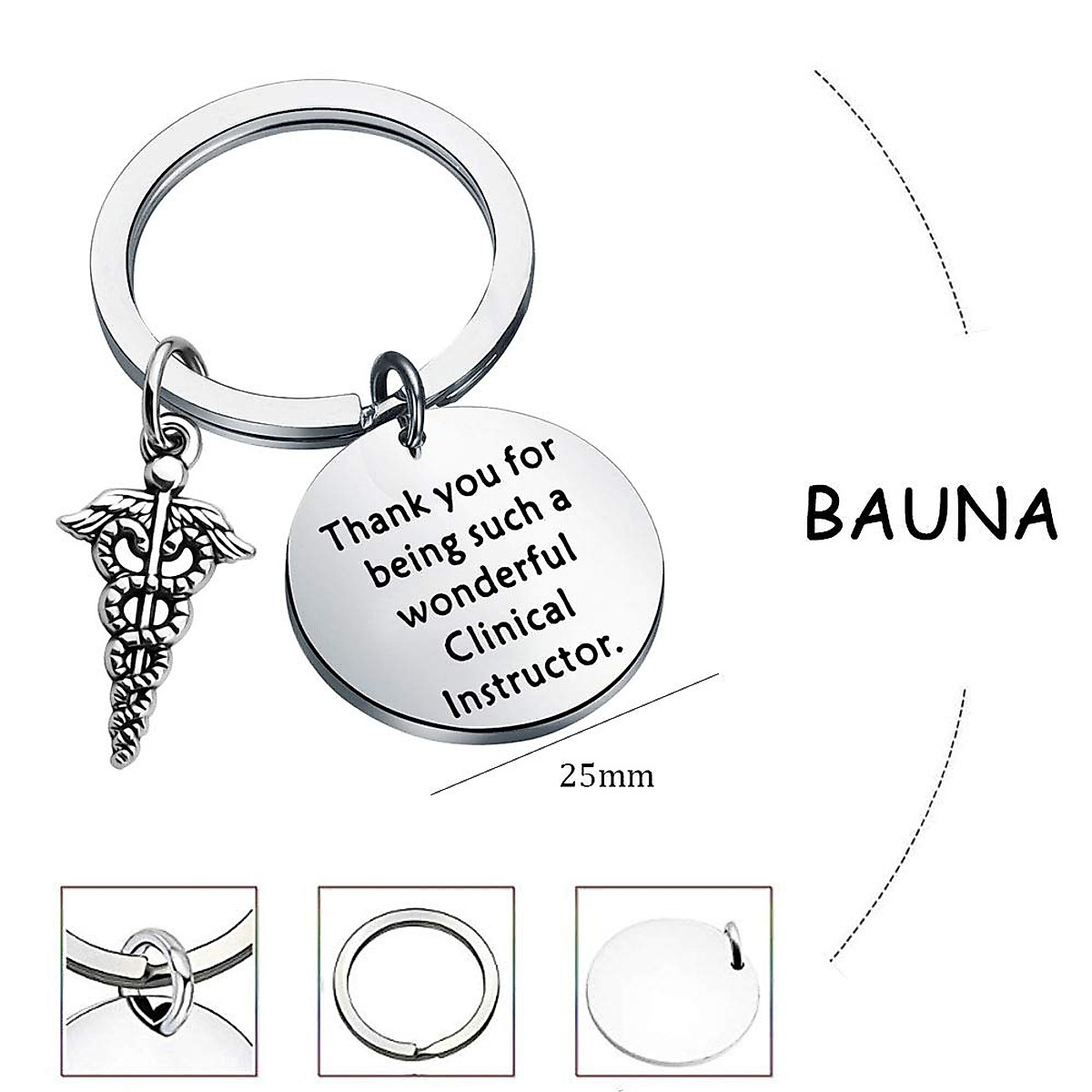 BAUNA Nursing Instructor Key Ring Idea for Nurse Clinical Instructor Keychain