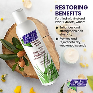 AtOne with Nature Reconstructor Conditioner - Restore and Strengthen Hair with Rosemary Extracts, Shea Butter, and Argan Oil - 8 Fl. Oz