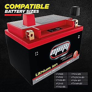 MMG YTX14-BS Lithium Ion Factory Sealed Powersports Battery 12V 300CCA, ATV for Honda TRX Series Fourtrax Rancher Foreman Rubicon (MMG4)