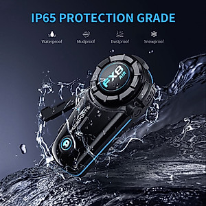 Fodsports FX8 AIR Motorcycle Bluetooth Headset, 1000M Motorcycle Communication Systems with 3 Sound Effects, Hands-Free Helmet Intercom with CVC Noise Cancellation, IP65 Waterproof, FM Radio, 1 Pack