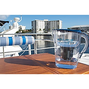 Epic Water Filters Nano | Water Filter Pitchers for Drinking Water | 10 Cup | 150 Gallon Filter | Gravity Water Filter | Removes Virus, Bacteria, Chlorine | Water Purifier (Navy Blue)