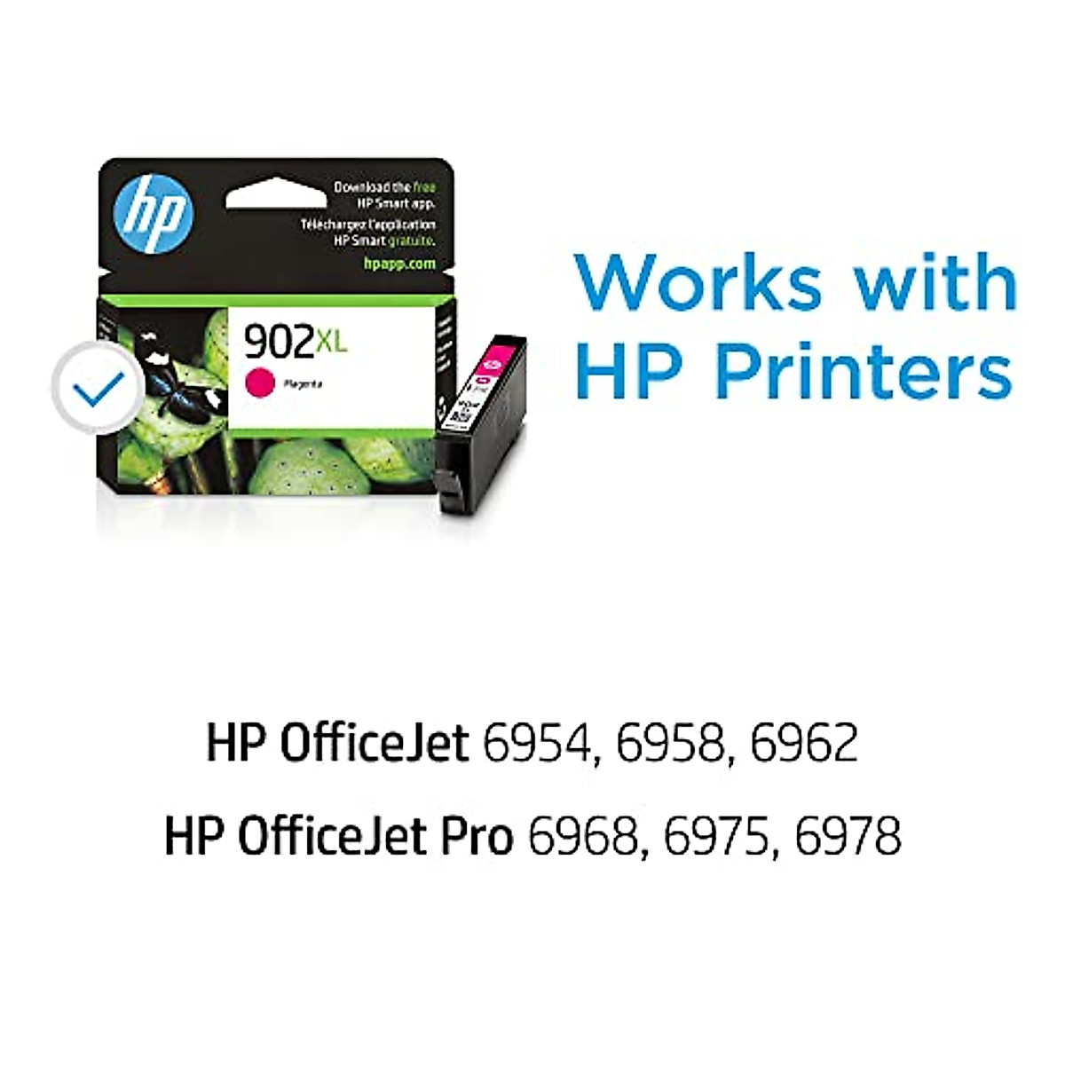 HP 902XL Magenta High-yield Ink Cartridge | Works with HP OfficeJet 6950, 6960 Series, HP OfficeJet Pro 6960, 6970 Series | Eligible for Instant Ink | T6M06AN