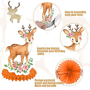 12Pcs Woodland Baby Shower Decorations Woodland Animals Honeycomb Centerpieces Baby Shower Decorations for Woodland Baby Shower Woodland Animals Birthday Party Supplies