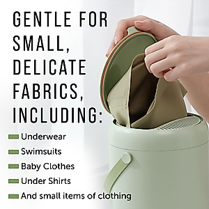 Portable Laundry Washing Machine - Great for Travel, Camping, and RVs - Mini Compact Washer for Delicate Fabrics and Small Loads - Includes Strainer and Handle (Green)