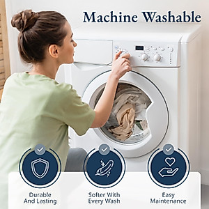 LANE LINEN Fitted Sheet Full Size, 100% Organic Cotton, 3-Piece Set (1 Fitted Sheet, 2 Pillowcases) Percale Weave, Bed Fitted Sheets, Breathable, Fits Mattress Upto 15" Deep - White (No Flat Sheet)