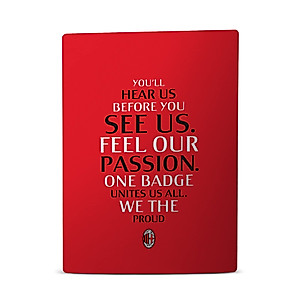 Head Case Designs Officially Licensed AC Milan Typography Art Matte Vinyl Faceplate Sticker Gaming Skin Decal Cover Compatible With Sony PlayStation 5 PS5 Disc Edition Console & DualSense Controller