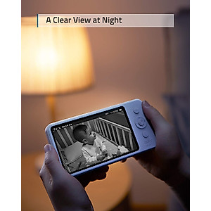 eufy Security Video and Audio Baby Monitor, 720p Resolution, Large 5” Display, 5,200 mAh Battery, 2-Way Audio, Night Vision, Lullaby Player, 1000 ft Range, Manual Pan & Tilt (Renewed)