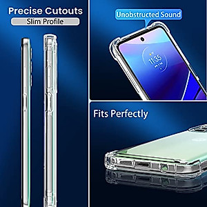 Cresee Moto G Stylus 5G 2022 Case, Crystal Clear Reinforced Corner Bumper, Slim Shockproof TPU Cover
