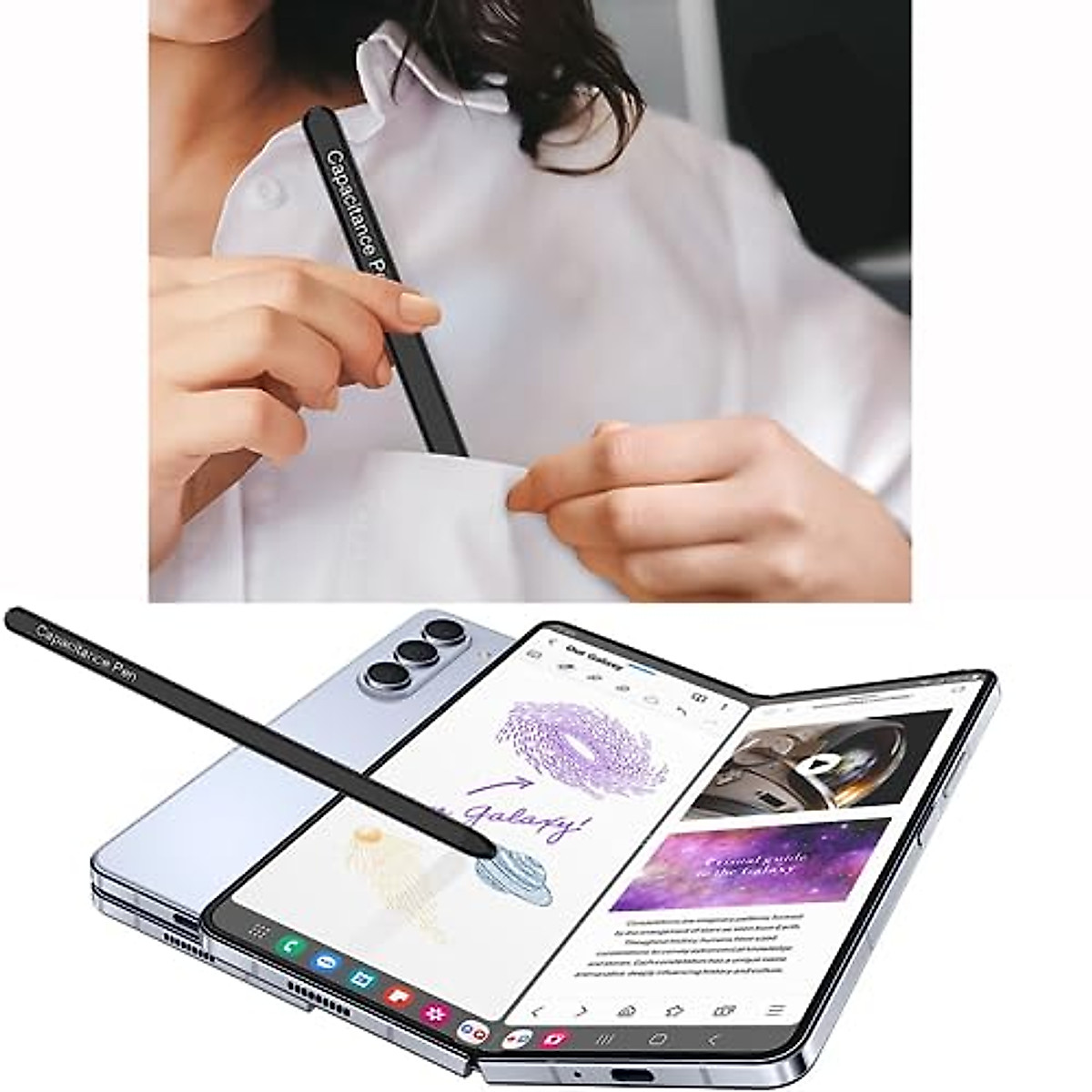 SHIEID Z Fold 5 S Pen for Samsung Galaxy Z Fold 5, S Pen Fold Edition Only Compatible Galaxy Z Fold 5 Phone, Black