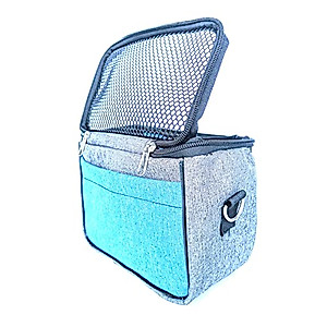 VVVSO Small Animal Outgoing Carrier Breathable Travel Bag Durable Guinea Pig Pouch Purse Portable with Shoulder Strap for Hedgehog Squirrel Chinchilla Rat Sugar Glider Ferret (M, Blue)