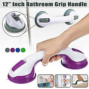 Portable Bathroom Grip Rail SPA Bath Shower Support Safety Suction Mount Handle Bar Vacuum Suction Cup Anti Slip Support (Color : Purple)