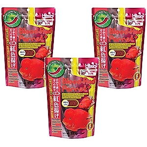 (3 Pack) Hikari Blood, Red Parrot+, Mini Pellets, 11.7oz Each