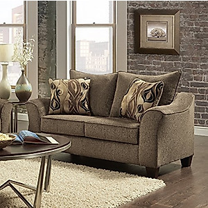 Roundhill Furniture Camero Cafe Fabric Pillowback Loveseat