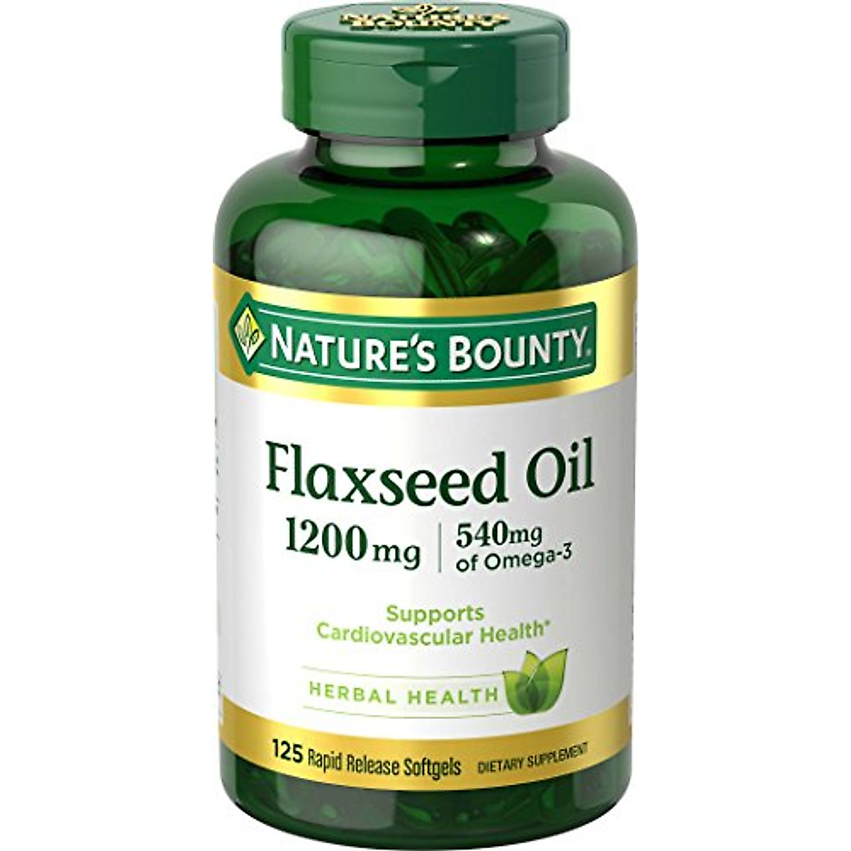 Nature's Bounty Flaxseed and Omega 3, Dietary Supplement, Supports Cardiovascular Health, 1200mg, Softgels, 125 ct
