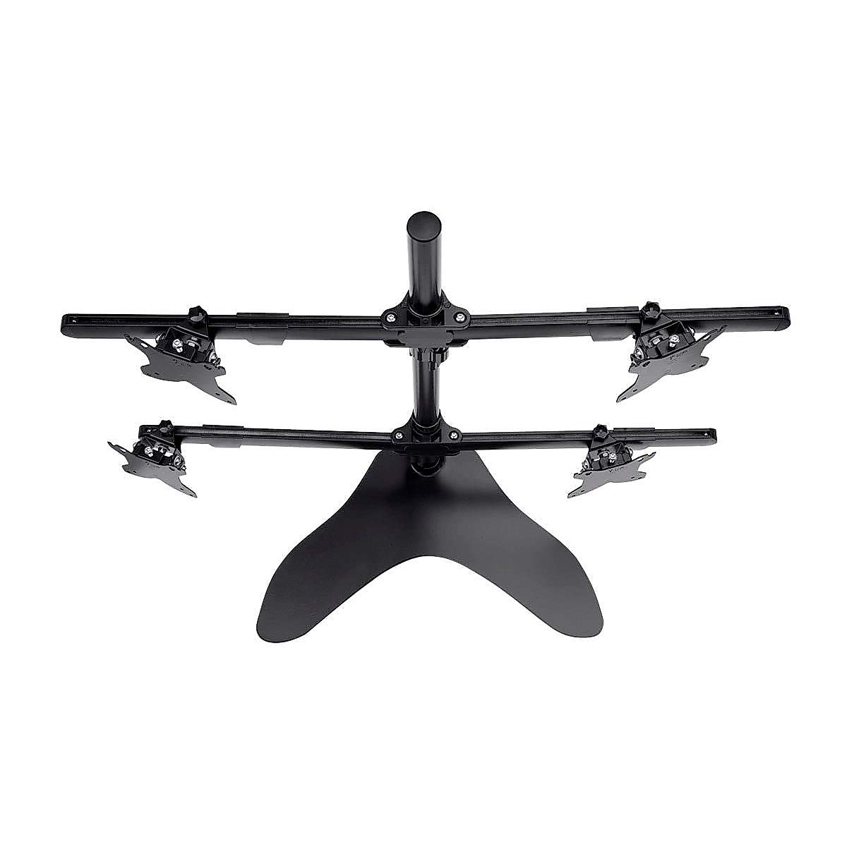 Monoprice Quad Monitor Free Standing Desk Mount - Height Adjustable, for 15-30 Inch Monitors, Black