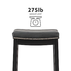 Linon Claridge Bar, Black Stool, 32" X 18.75" X 13"