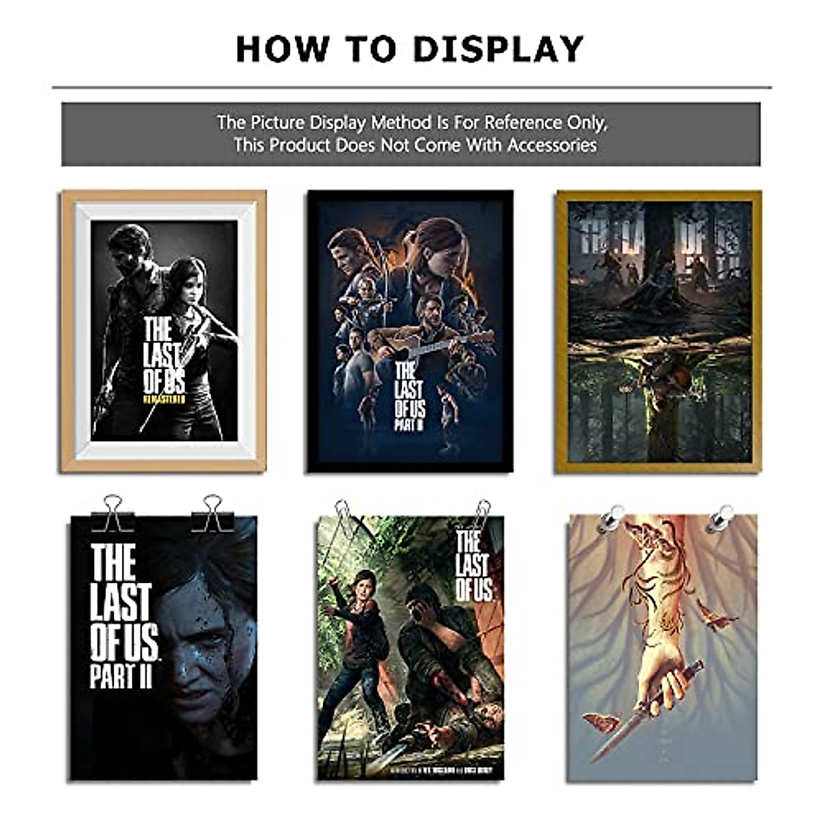xuankumaibao The Last of Us Part 1&2 Gaming Posters Art Print Boy Game on Birthday Party Wall Decoration Poster Set of 9 Pcs 10”x14”