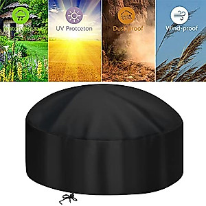 30-Inch Fire Pit Cover for 28-32 inch Round Fire Pit, Heavy Duty 300D Oxford Fabric Waterproof Dustproof Fire Bowl Cover All-Season Protection 32"Dia x 16"H