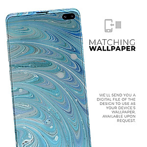 DesignSkinz Mixed Blue Oil Protective Vinyl Decal Wrap Skin Cover Compatible with The Samsung Galaxy S20 (Screen Trim & Back Glass Skin)