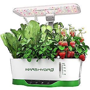 MARS HYDRO 12 Pods Hydroponics Growing System Indoor Garden with 9L Large Water Tank, Herb Plant Germination Kits with Full Spectrum LED Grow Light,Perfect Gardening Gift for Women
