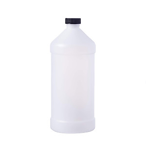 Consolidated Plastics Modern Round Bottle with Cap, HDPE, 32 oz, 12 Piece