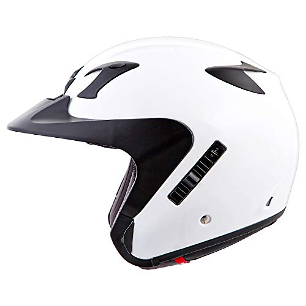 ScorpionEXO CT220 Open Face Adjustable Visor Dropdown Visor Adult DOT Approved Motorcyle Helmet Solid (White, XX-Large)