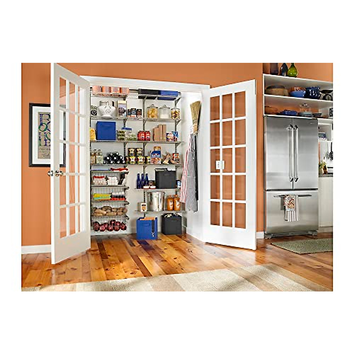 ClosetMaid SuperSlide Wire Shelf, 4 ft. W x 16 in. D, Ventilated Wire Wall Shelving, Nickel Finish, for Closet, Laundry or Pantry