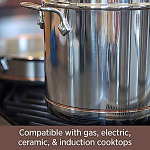 All-Clad Copper Core 5-Ply Stainless Steel Wok 14 Inch Induction Oven Broiler Safe 600F Pots and Pans, Cookware Silver