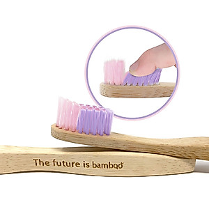 The future is bamboo Unicorn Toothbrush for Kids - Made from Sustainable Bamboo for a Natural & Eco-Friendly Feel, Soft Wave Bristles, Biodegradable Wooden Handle | (Pack of 4, Unicorn)