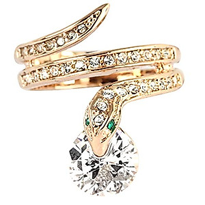 FC JORY Rose Gold Plated CZ CRYSTAL Snake statement Cocktail Ring (8)