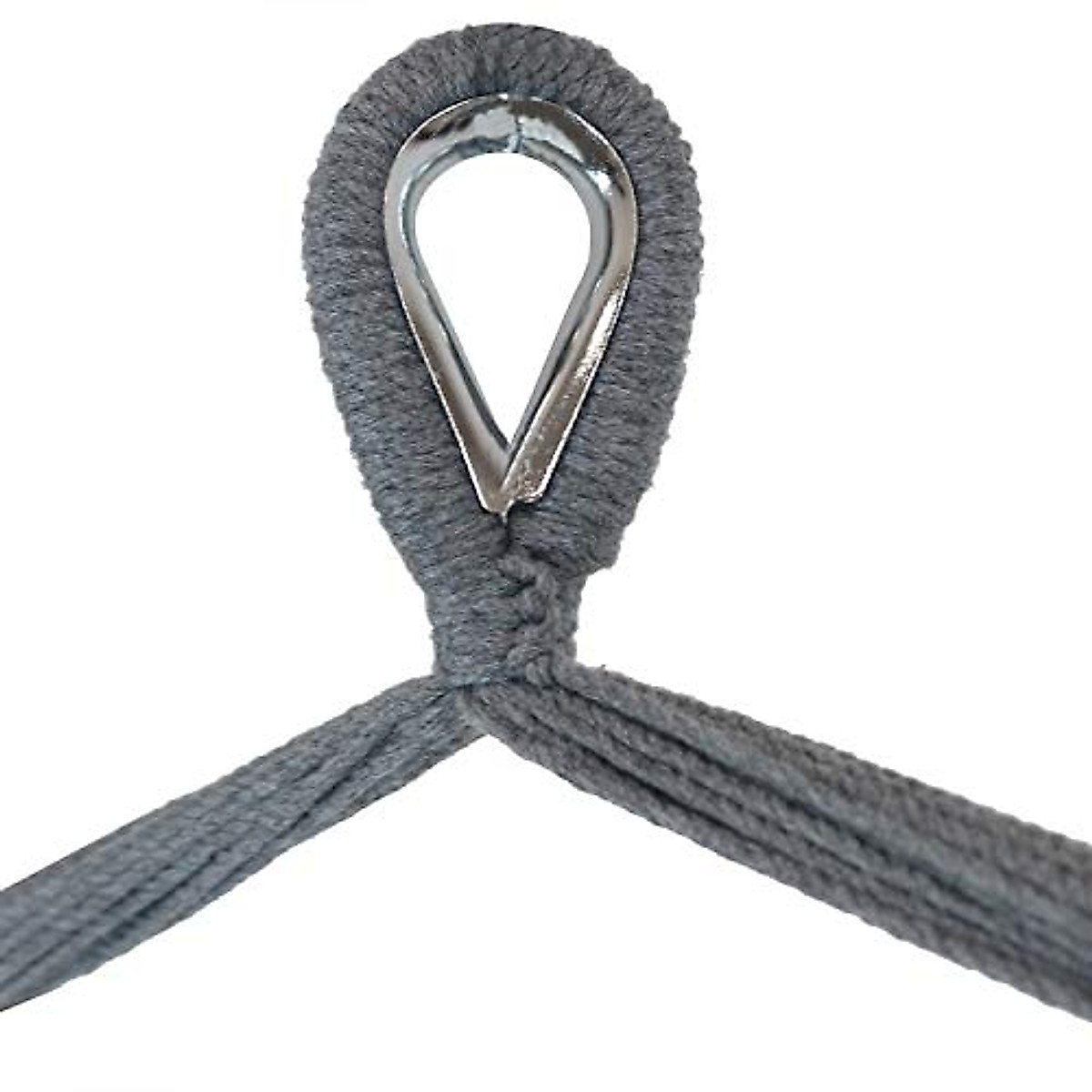 Sunnydaze Hanging Caribbean XL Hammock Chair - Modern Boho-Style Soft-Spun Polyester Rope Hammock Chair Swing - Gray - Ideal for Yard, Balcony, Garden and Other Outdoor Living Spaces