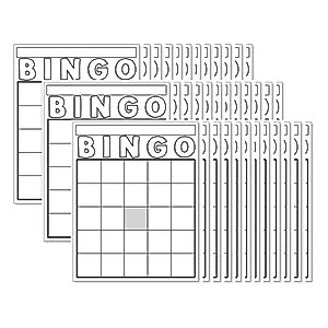 Hygloss Products Blank Bingo Cards, White, 36 Per Pack,HYG87130