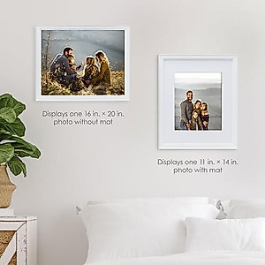 Studio Nova Picture Frame Displays 11 x 14 Photos 16 x 20 Without Mat, 16x20-Matted 11x14, White (5278448)