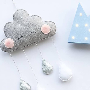 Maritown Raindrop Cloud Ceiling Mobile Hanging Garland Decorations Baby Bedroom Baby Nursery Bedroom Pendant