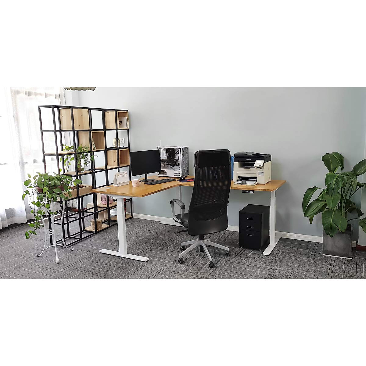 VWINDESK 80 x 30 x 1 Inch 100% Solid Bamboo Desk Table Top Only,for Standing Desk Home Office Desk with 80mm Grommets(Right Angle)