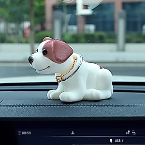 SEADEAR Dog Car Shaking Head Resin Ornament Cute Car Dashboard Bobble Head Dog Decoration Funny Car Interior Shaking Head Puppy Decor,for Desktop Ornament Home Office Decor